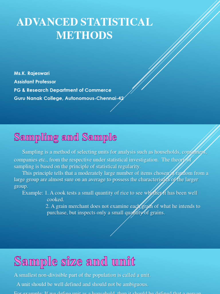 Advanced Statistical Methods Rajeswari | PDF | Null Hypothesis ...