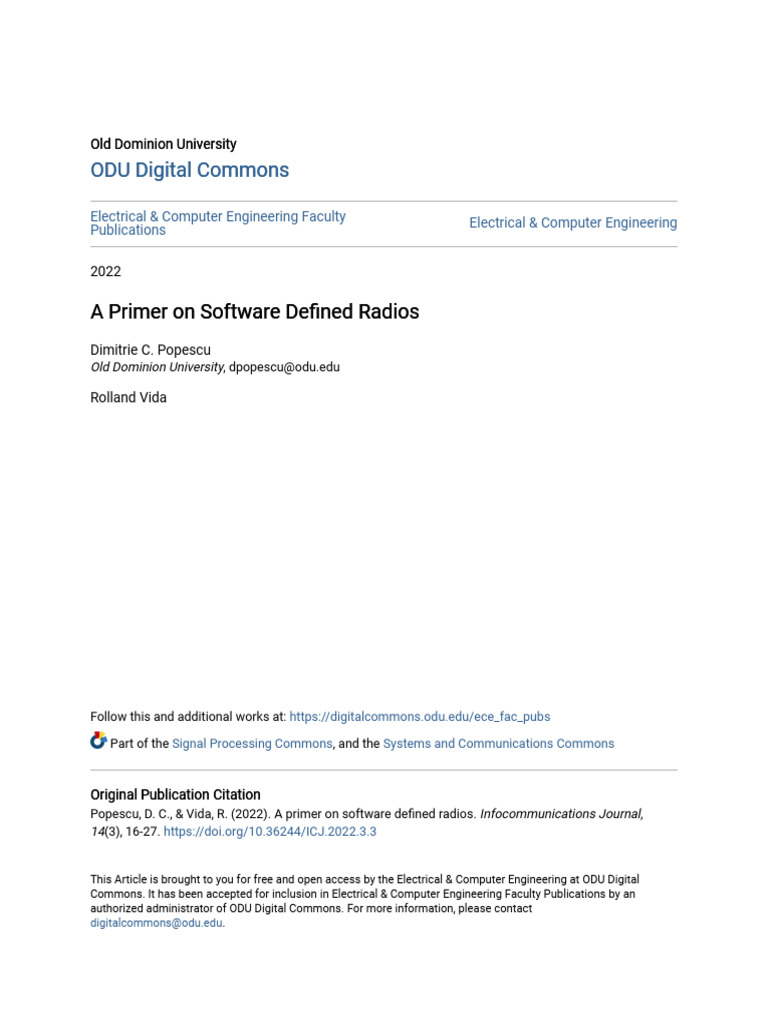 A_Primer_on_Software_Defined_Radios | Download Free PDF | Software Defined Radio | Field ...