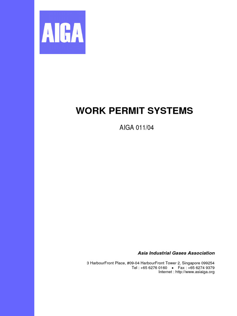 AIGA 011 - 04 - Work Permit Systems - Reformat Jan 12 | PDF | Safety | Risk