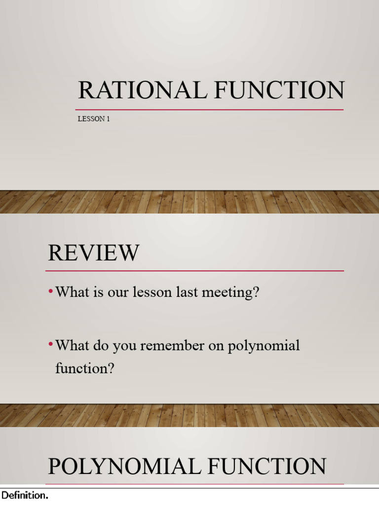Understanding Rational Functions and Applications | PDF | Function ...