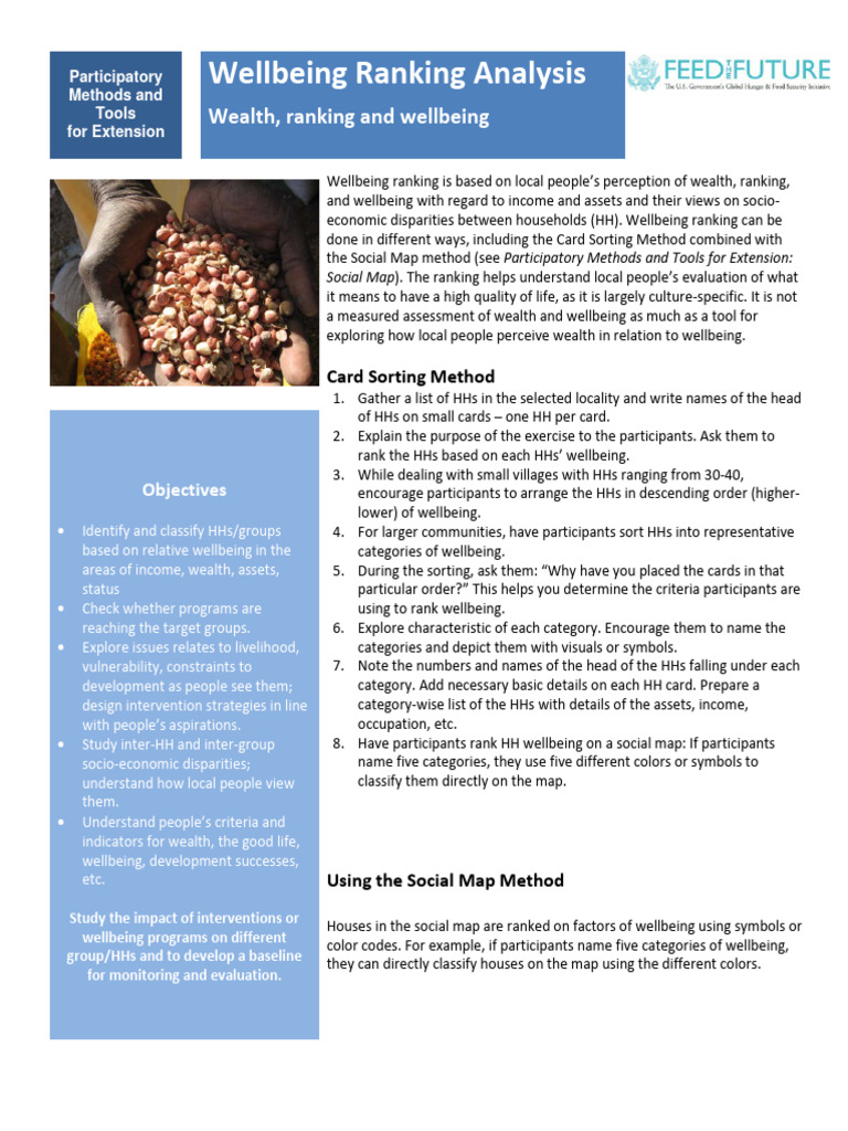 MEAS Participatory Methods Tip Sheet Wellbeing Ranking Analysis 1 | PDF ...