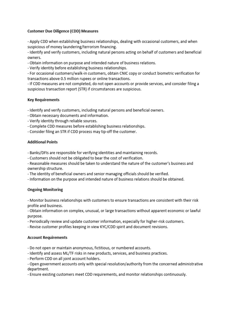 Customer Due Diligence (CDD) Guidelines | PDF | Regulatory Compliance ...