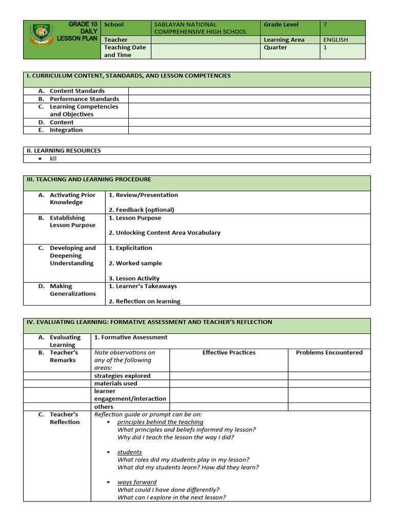 Matatag LP Template | PDF