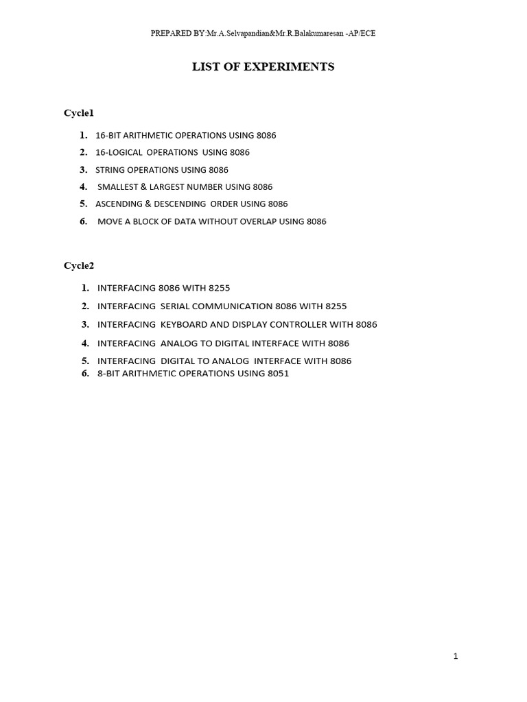 EMB and IOT LAB MANUAL | PDF | Assembly Language | Computer Hardware