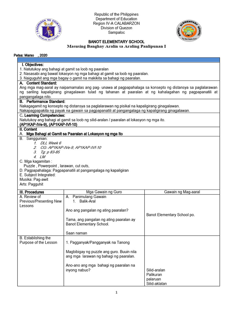 AP Bahagi NG Paaralan | PDF