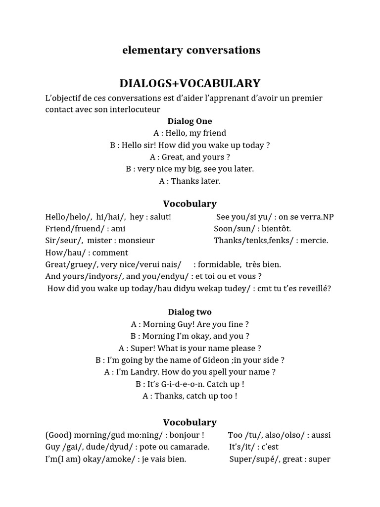 English Dialogue-1 | PDF