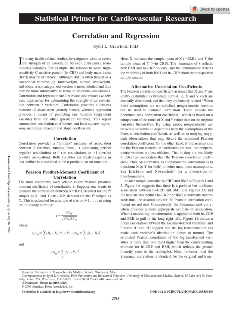 Correlation and Regression | PDF | Errors And Residuals | Linear Regression