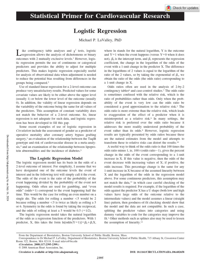 Logistic Regression | PDF | Logistic Regression | Regression Analysis Logistic Regression | PDF | Logistic Regression | Regression Analysis