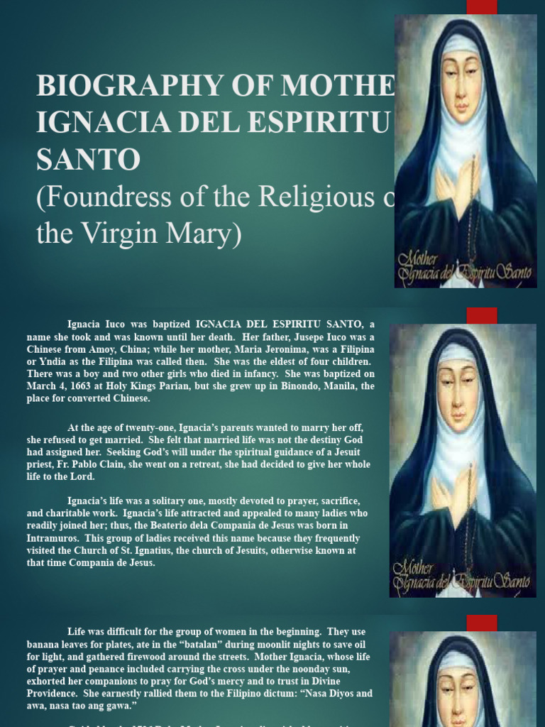 Biography of Mother Ignacia Del Espiritu Santo | PDF
