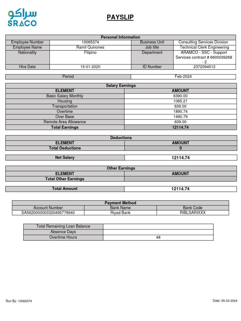 February 2024 payslip | PDF | Paycheck | Salary