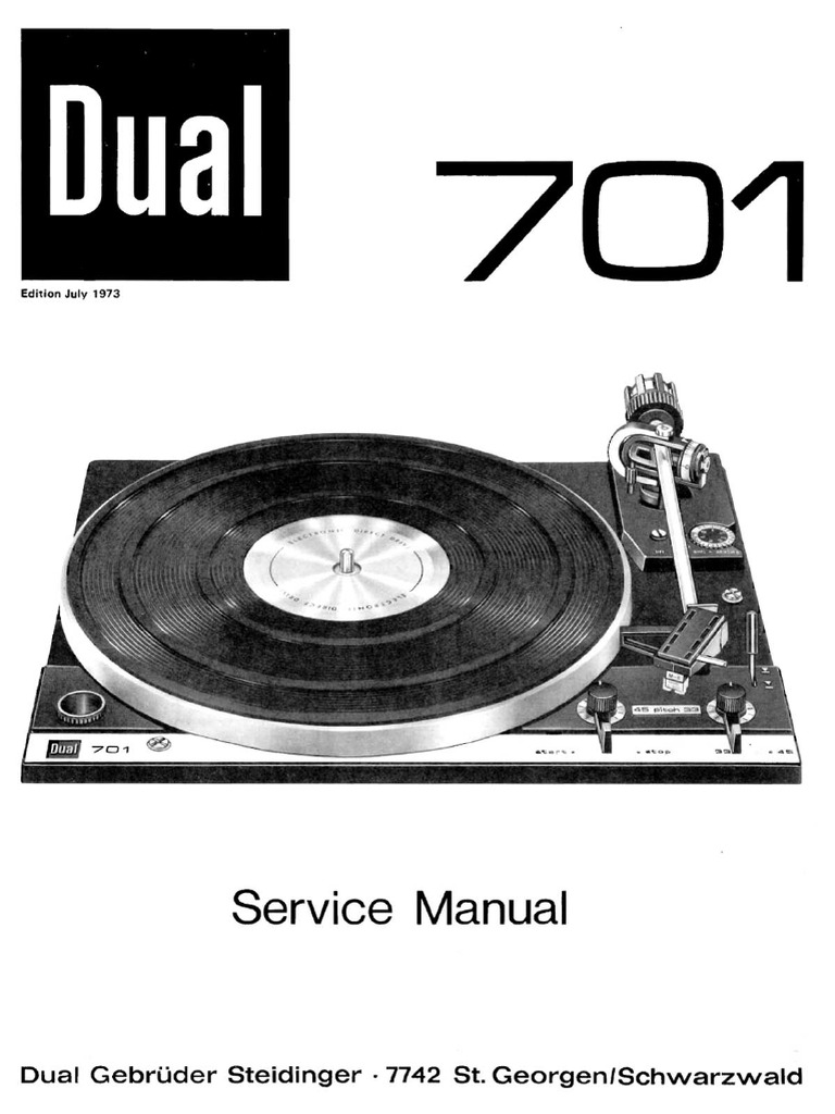 Dual 701 Service Manual | PDF