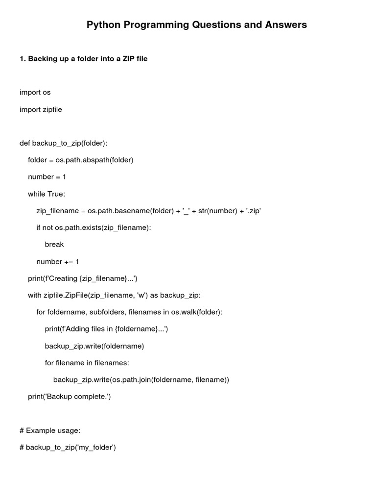 Python Questions Answers | Download Free PDF | Class (Computer ...