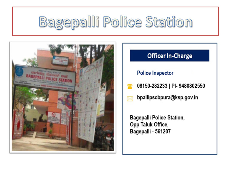 Bagepalli Police Station Contact Info | PDF