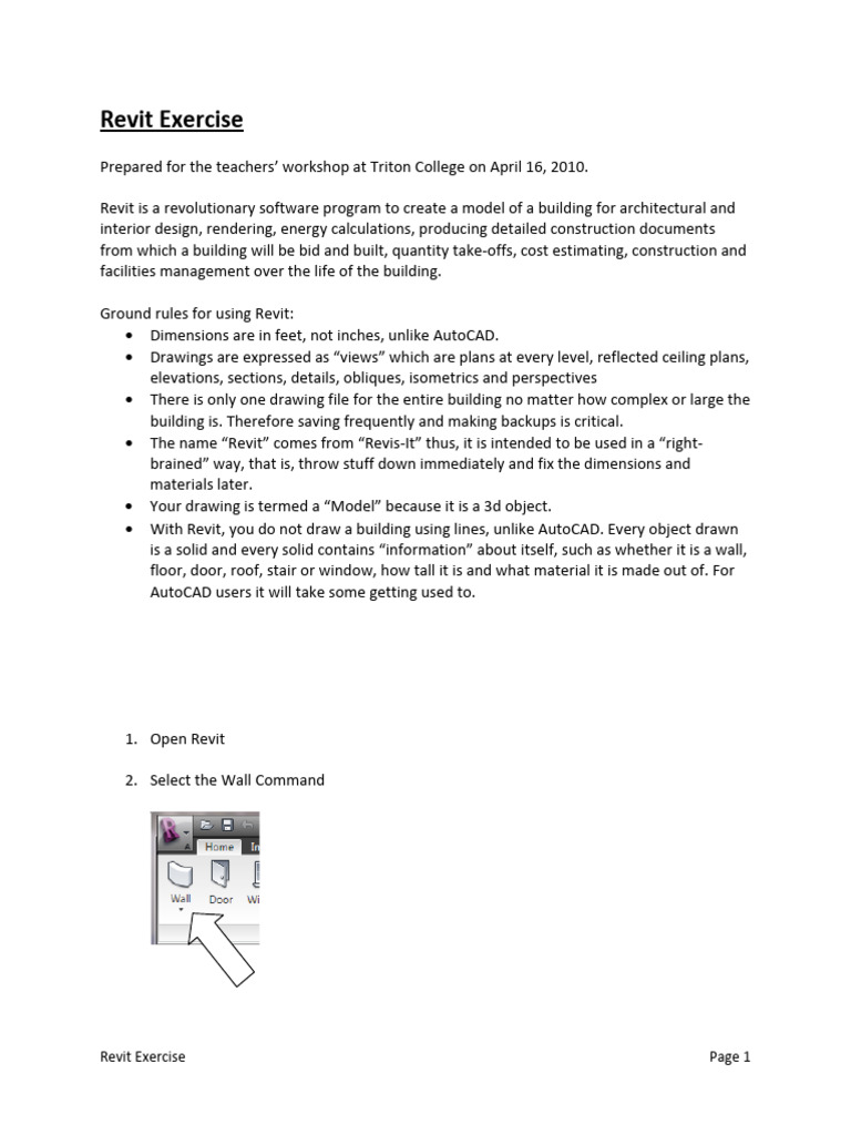 Revit Practice Exercises for Beginners | PDF | Autodesk Revit ...