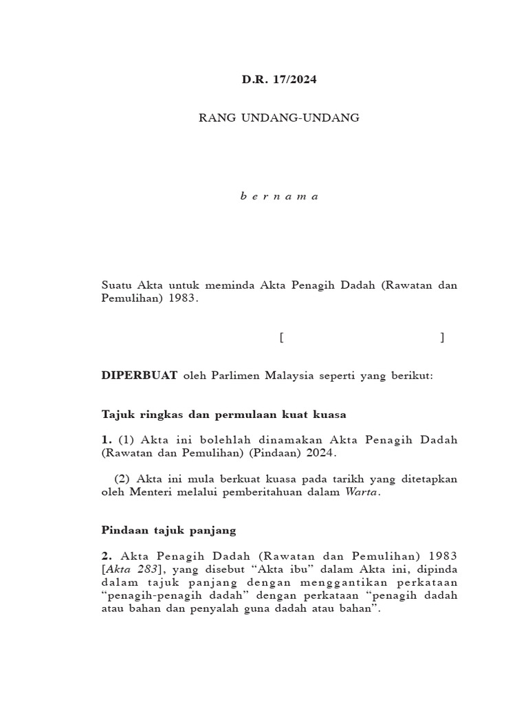 DR 17 - Penagih Dadah (Rawatan Dan Pemulihan) | PDF