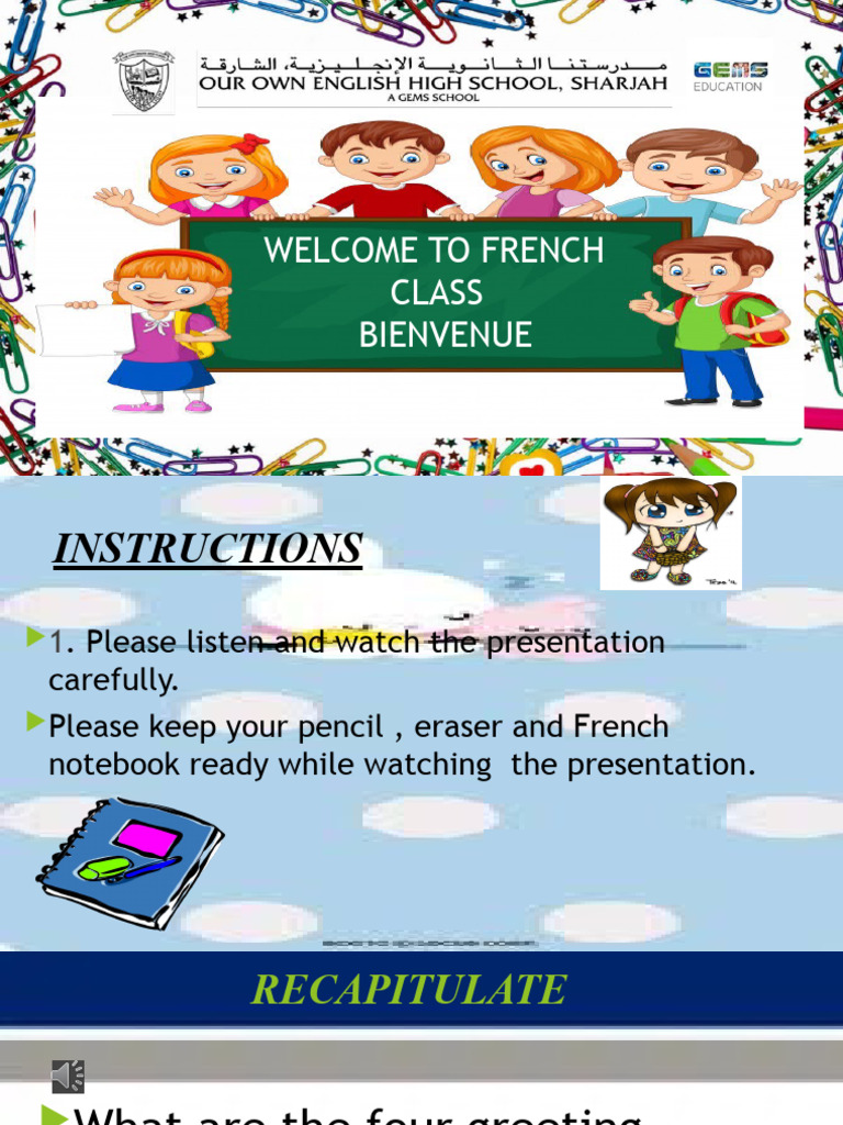 Av Learning Aids - France - General Introduction - Flag - Capital ...