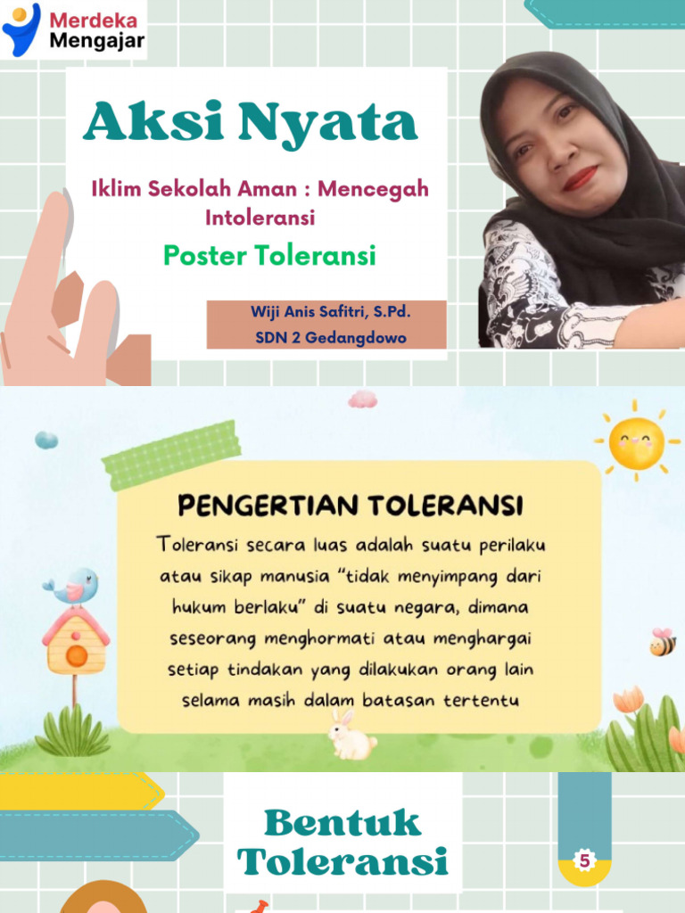 Aksi Nyata Mencegah Intoleransi Poster Toleransi | PDF