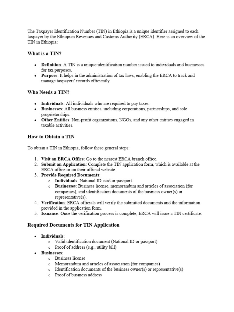 Taxpayer Identification Number (TIN) | PDF | Identity Document | Business