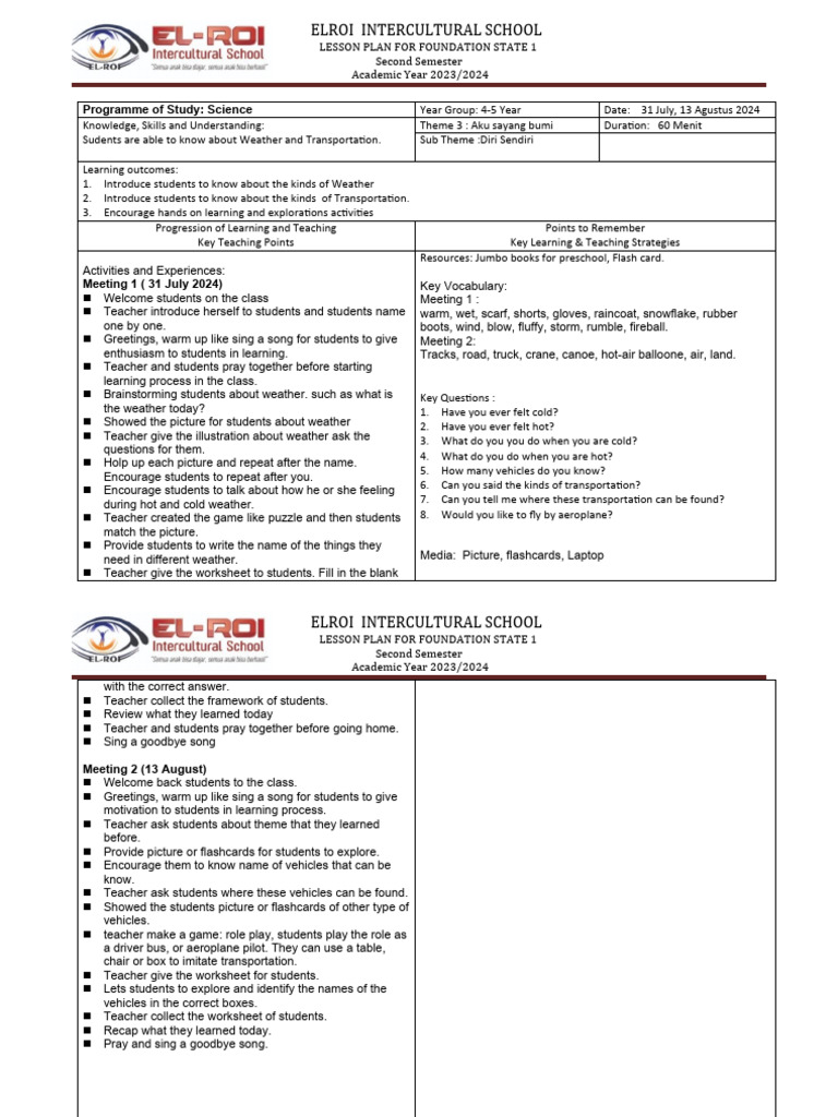 Lesson Plan FS2 Science 1 | PDF | Lesson Plan | Teachers