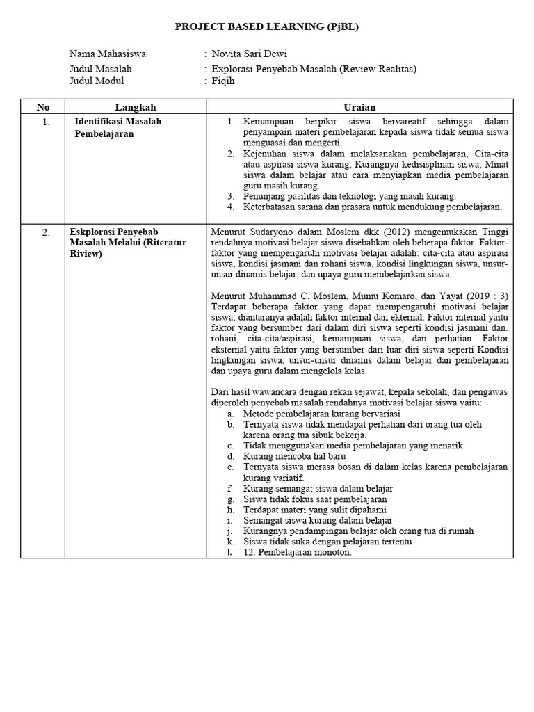 Projek Based Learning Novita | PDF