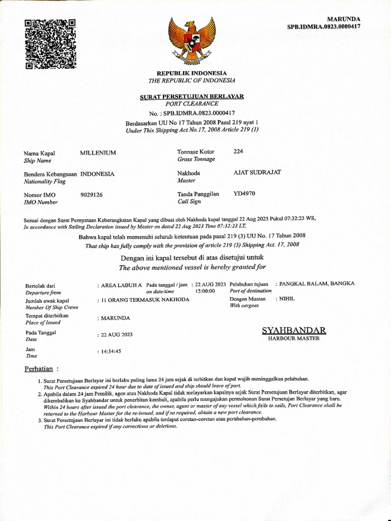 SPB TB Millenium TK Putra Musi | PDF