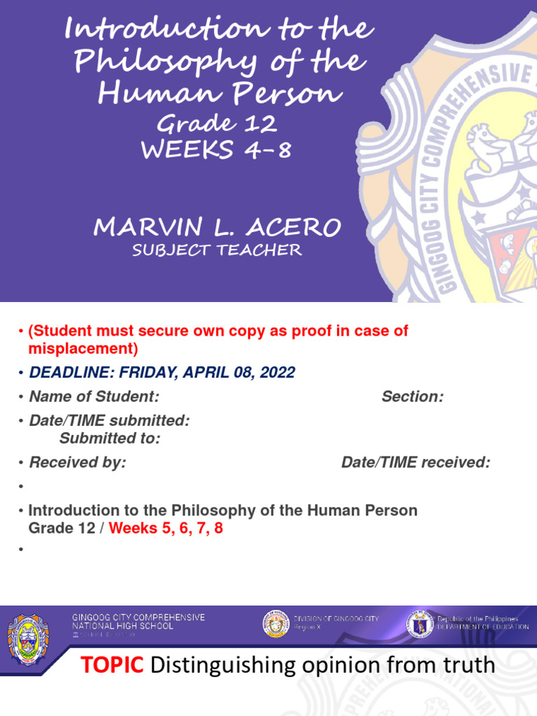 Modules Week 5 8 Intro To Philo | PDF | Fallacy | Argument