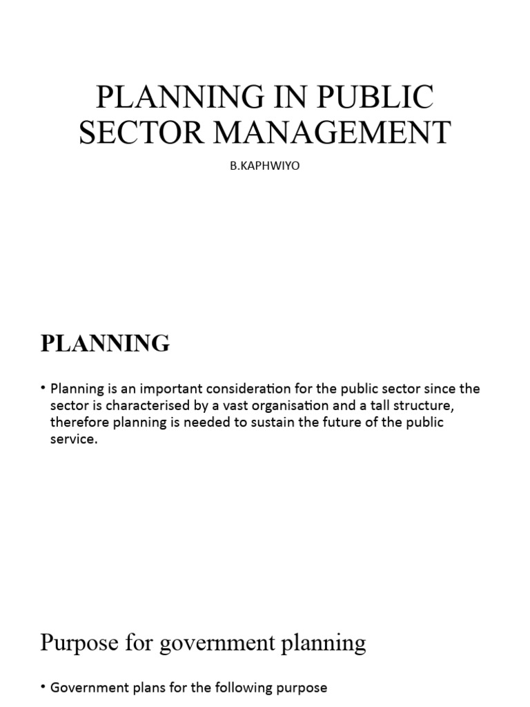 Planning in Public Sector Management | PDF | Strategic Planning | Goal