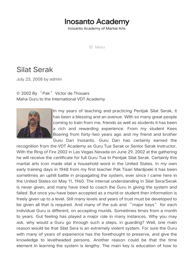 Silat Serak - Inosanto Academy | PDF | Career & Growth | Science ...