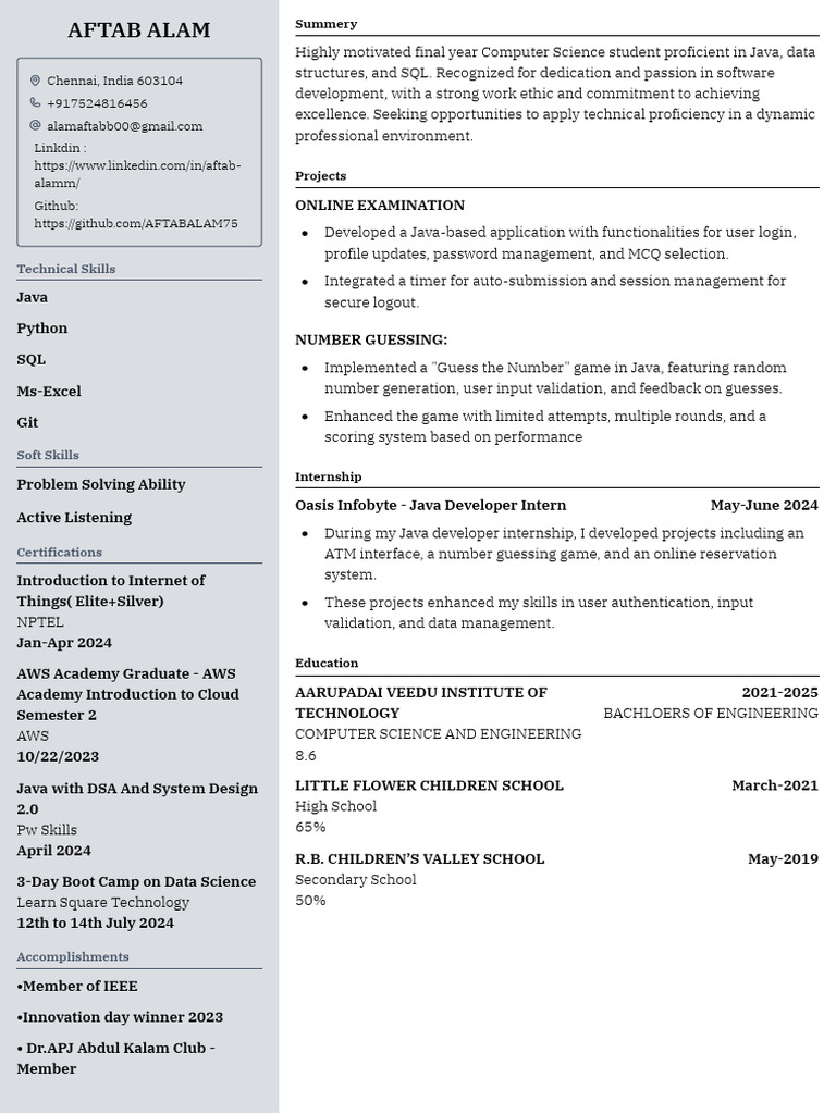 Aftab Alam | PDF | Amazon Web Services | Java (Programming Language)