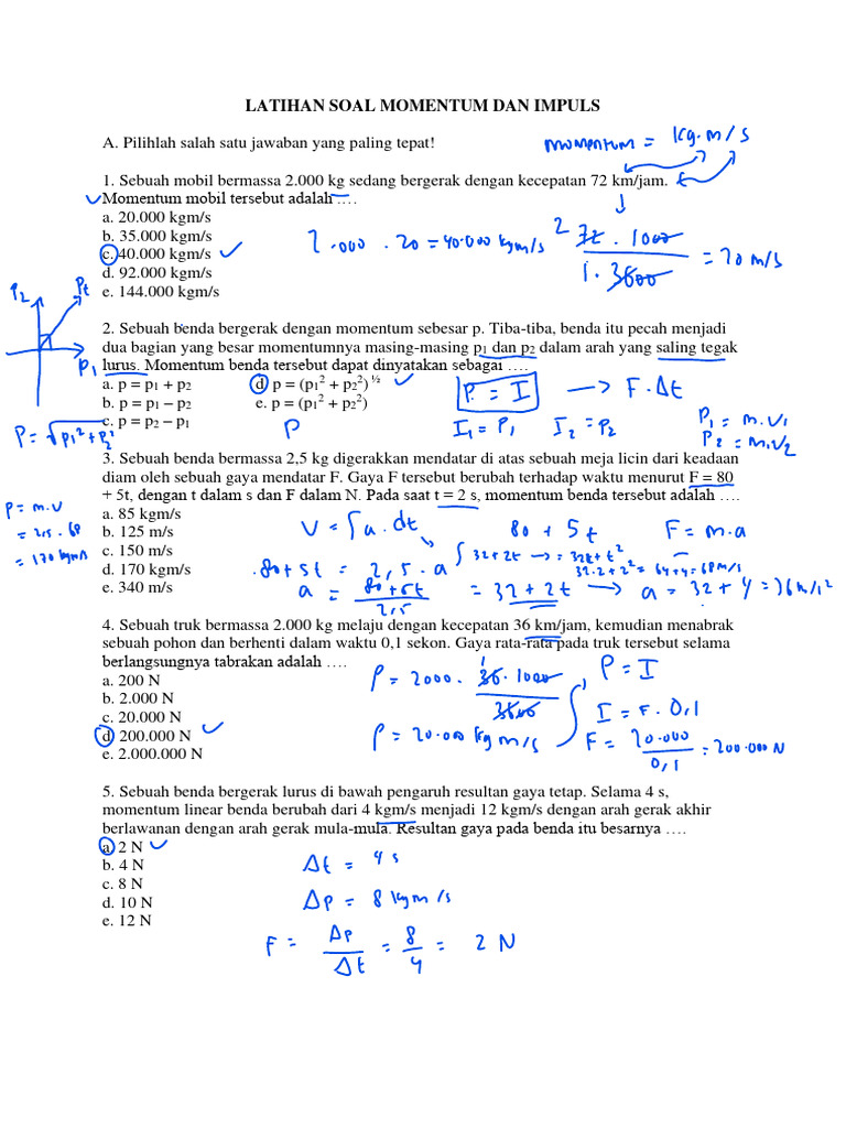 Latihan Momentum Dan Impuls | PDF