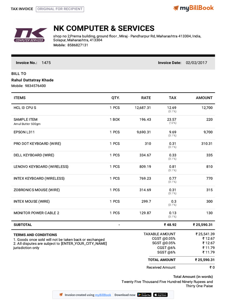 1475-Sales Invoice | PDF | Personal Computers | Microcomputers