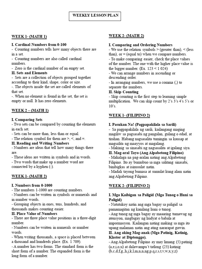 weekly-lesson-plan | PDF