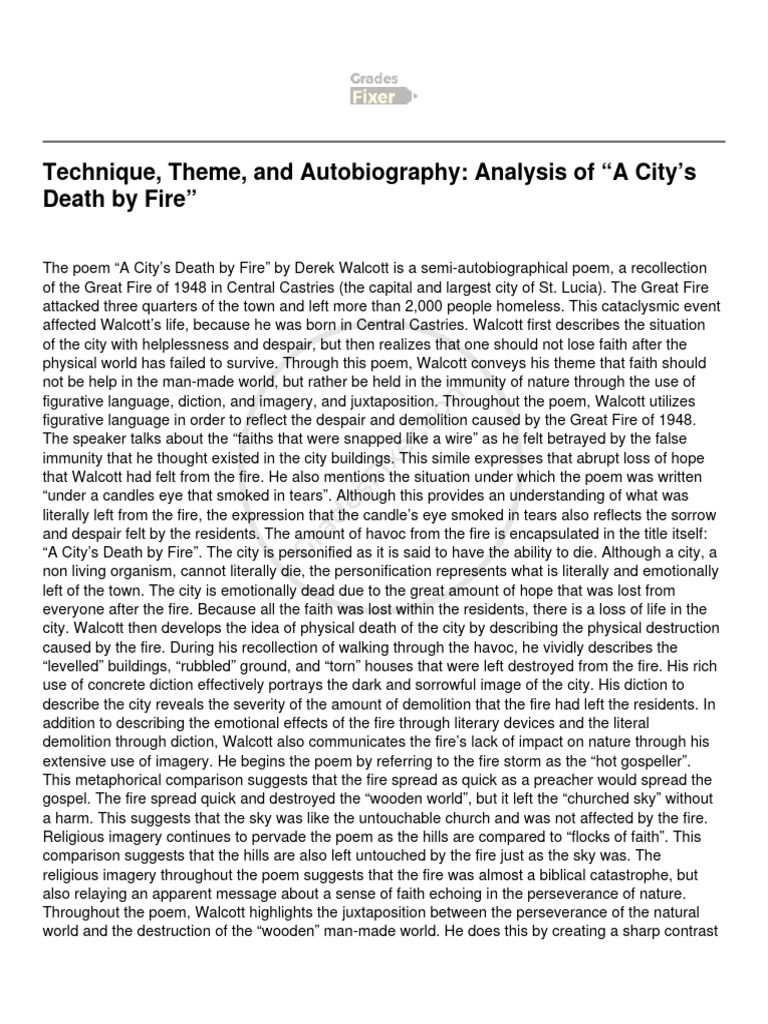A City's Death by Fire | PDF | Poetry