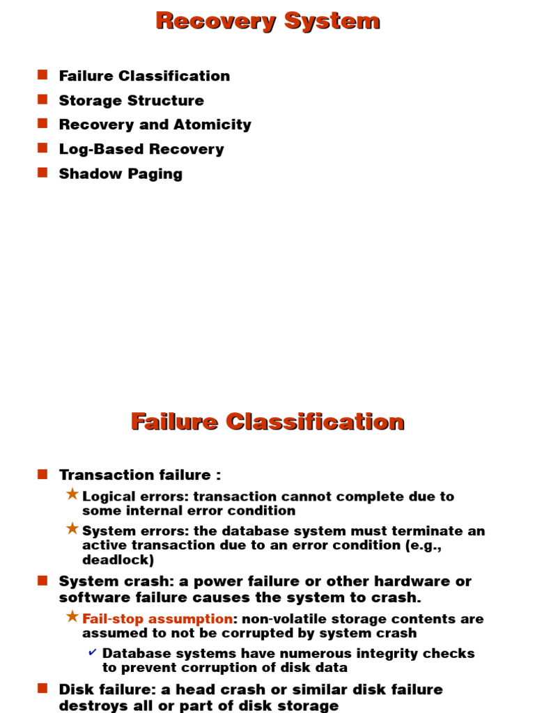 Recovery System | PDF | Computer Data Storage | Database Transaction