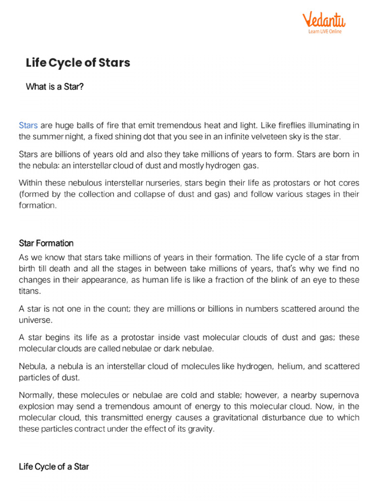 Life Cycle of Stars | PDF