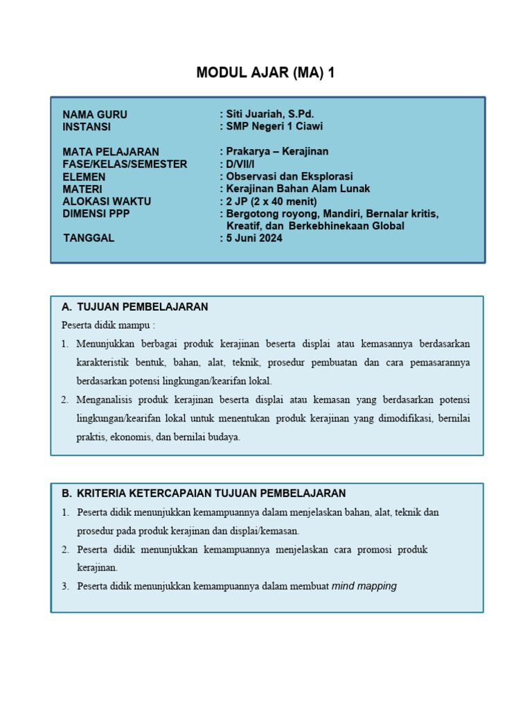MODUL Bu Siti | PDF