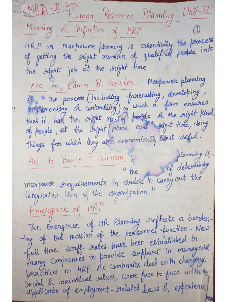 HRM Handwritten Notes Unit-2 | PDF