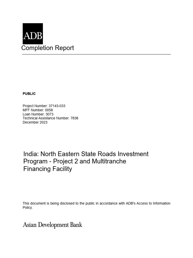 Project Completion Report - ADB-37143-033-pcr-en | PDF | Road | Asian ...