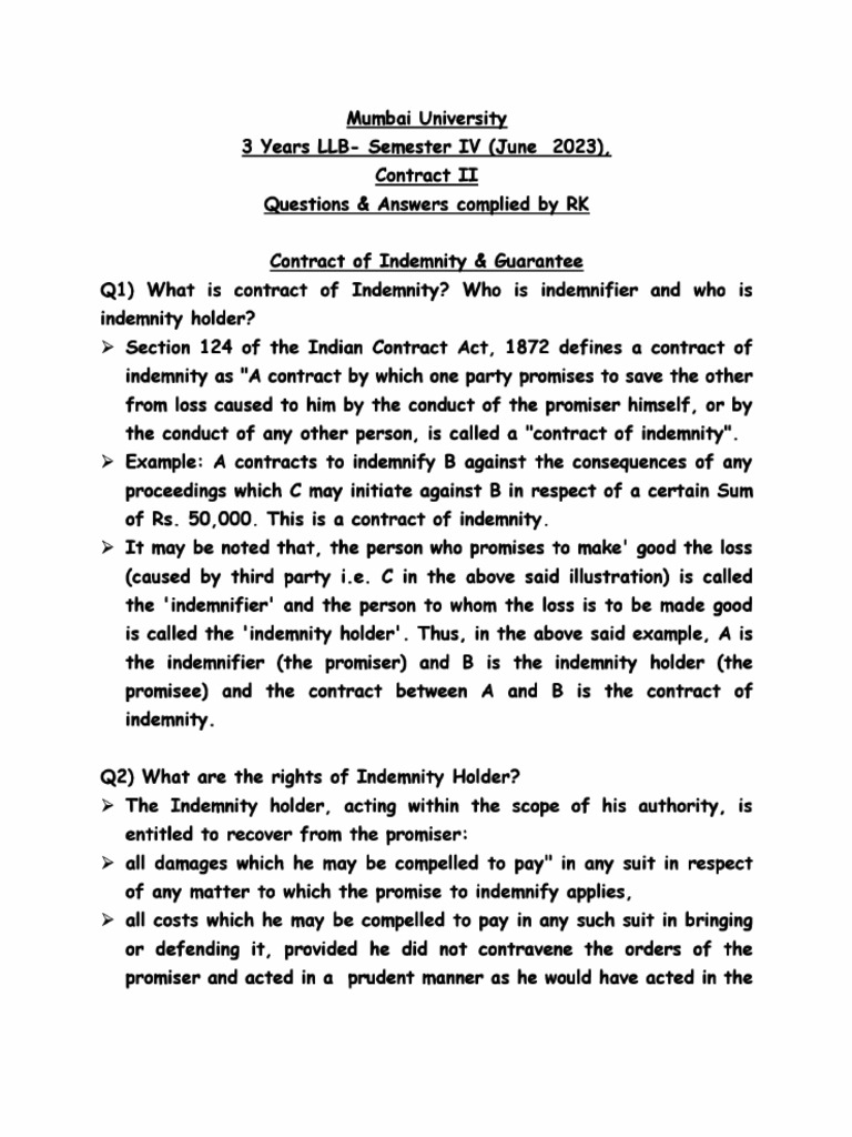 Contracts Act Notes | PDF