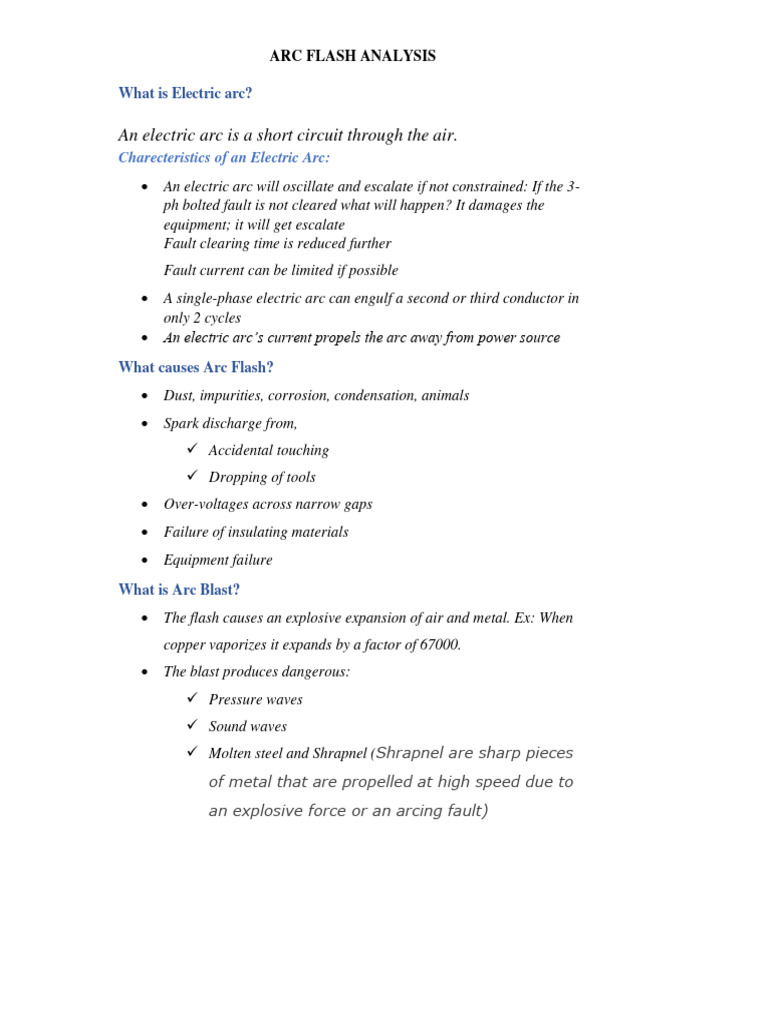 ARC FLASH ANALYSIS | PDF