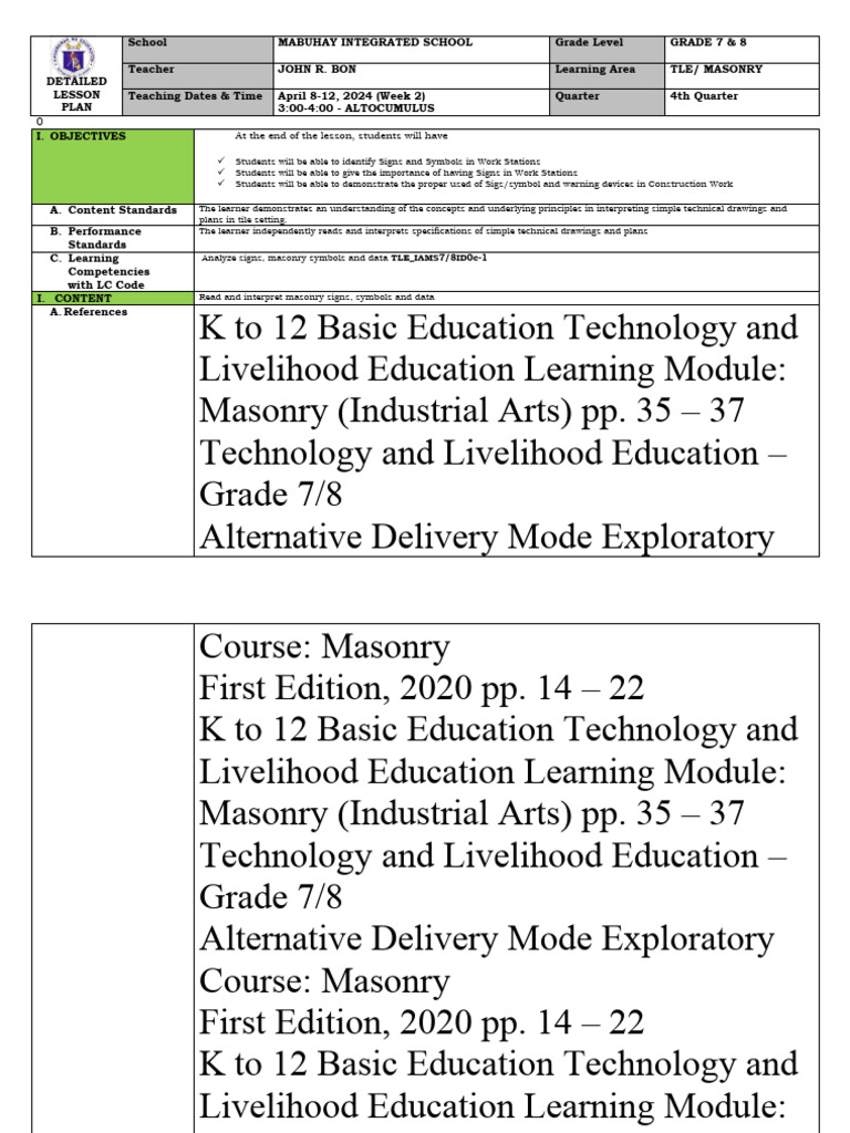 DETAILED LESSON PLAN 7&8 2nd week | PDF | Educational Technology | Door