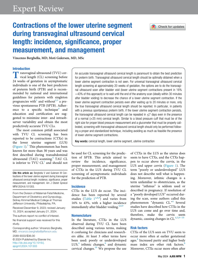 Contractions of The Lower Uterine Segment During T | PDF | Preterm Birth | Pregnancy
