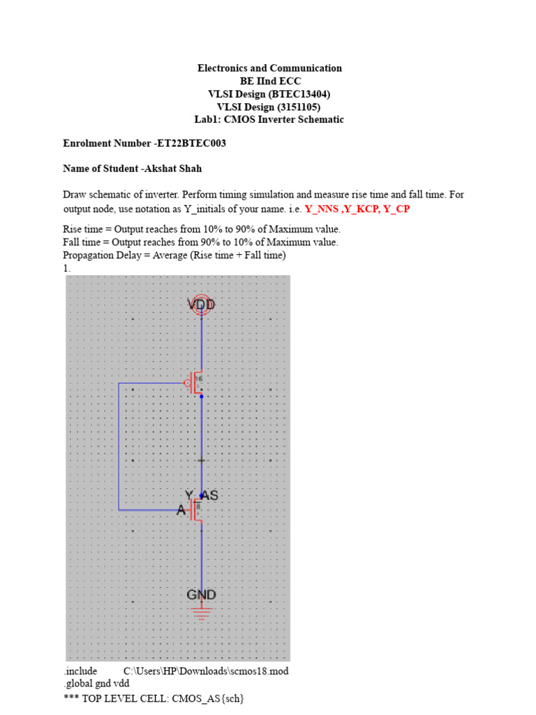 VLSI Design: CMOS Inverter Analysis | PDF | Semiconductor Devices ...