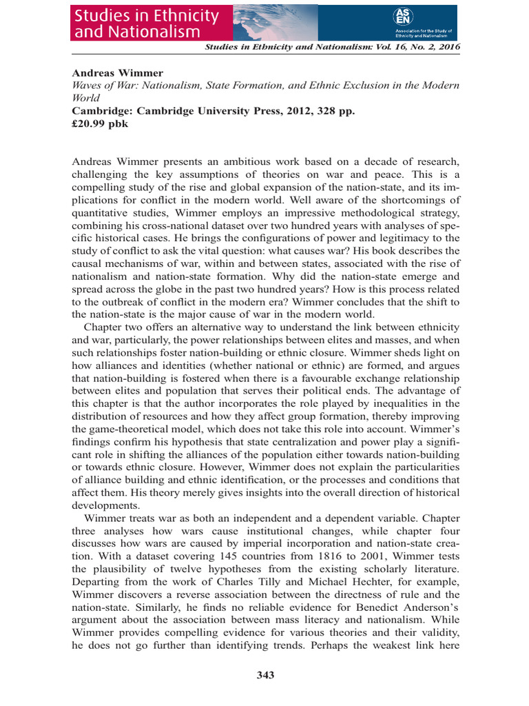 Review On Waves of War 1 | PDF | Ethnicity | Nation State