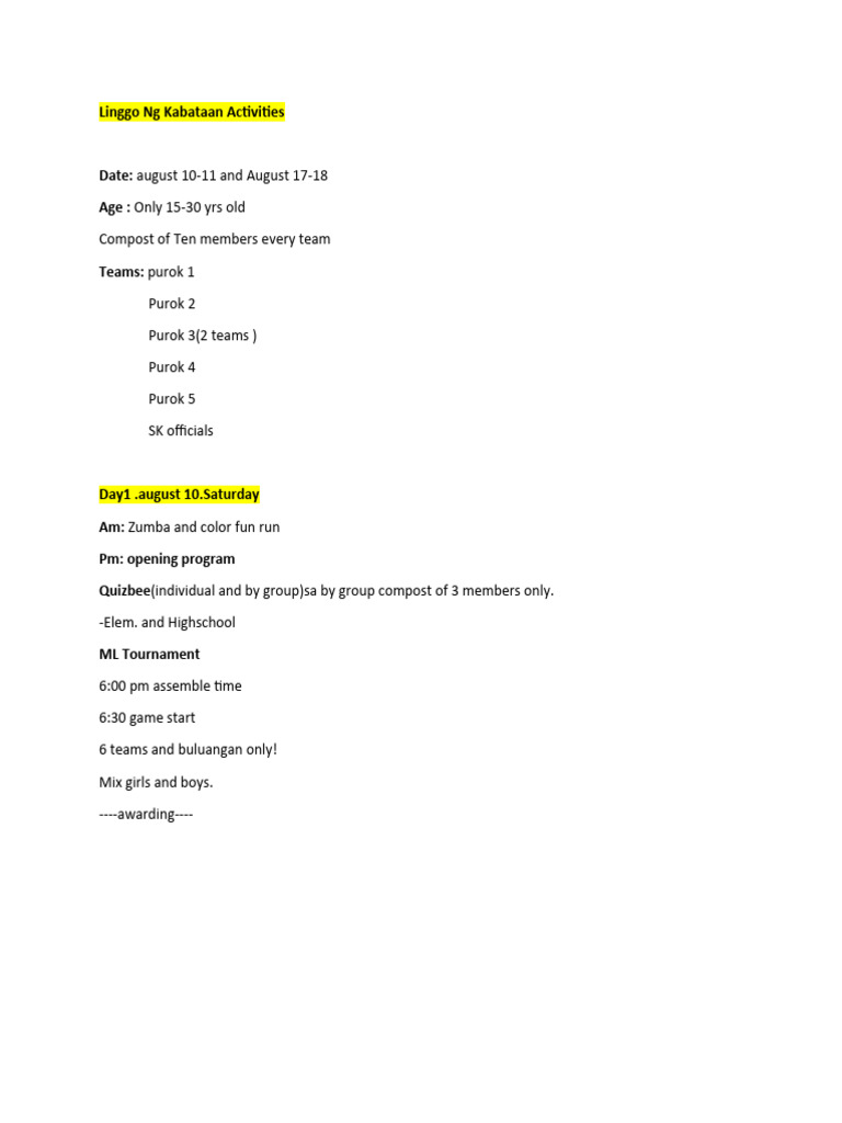 Activities LNK | PDF