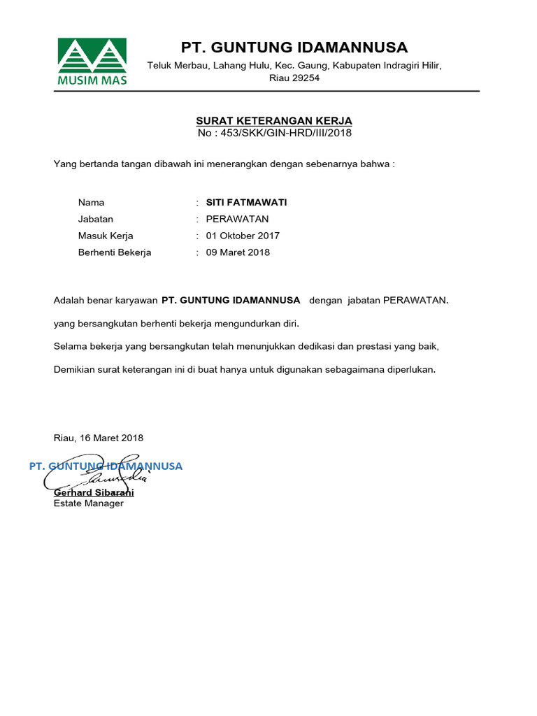 Pt. Guntung Idamannusa | PDF