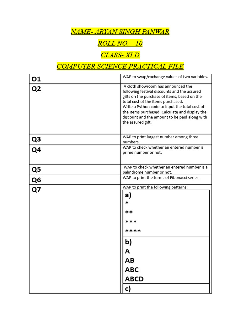 Computer Practical File. | PDF | Computer Science | Computing Computer Practical File. | PDF | Computer Science | Computing