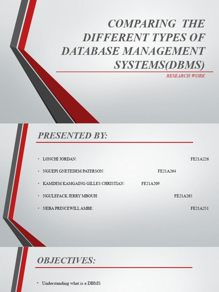 Comparing The Different Types of Database Management Systems (DBMS | PDF | Databases ...