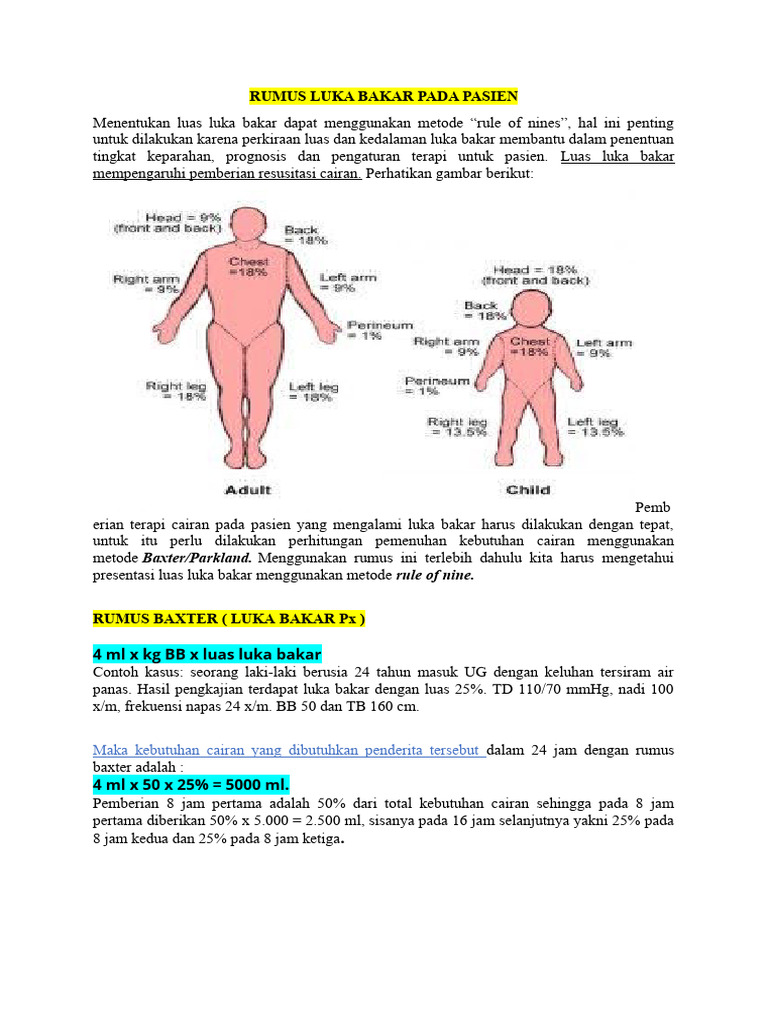 Rumus Luka Bakar dan Terapi Cairan | PDF | Sains & Matematika