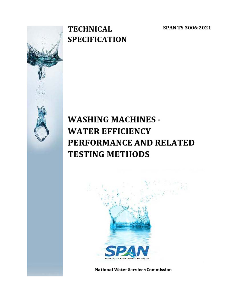 Span TS 3006-2021 Washing Machines - Water Efficiency Performance and ...